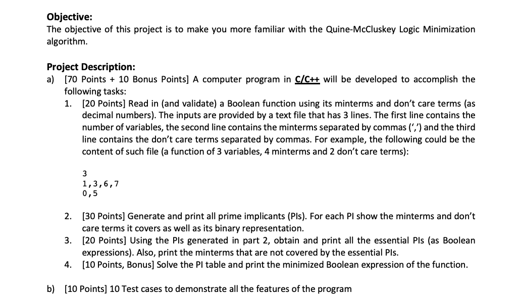 Objective: The objective of this project is to make | Chegg.com