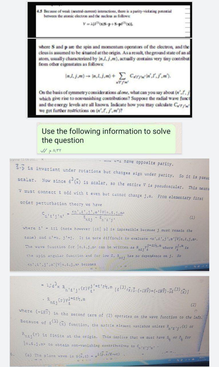 Solved 4.5 Because of weak (neutral-current) interactions, | Chegg.com