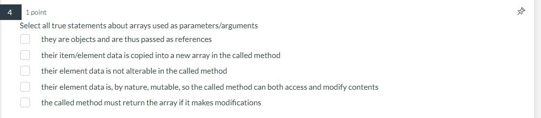 Solved Select all true statements regarding arrays they can | Chegg.com
