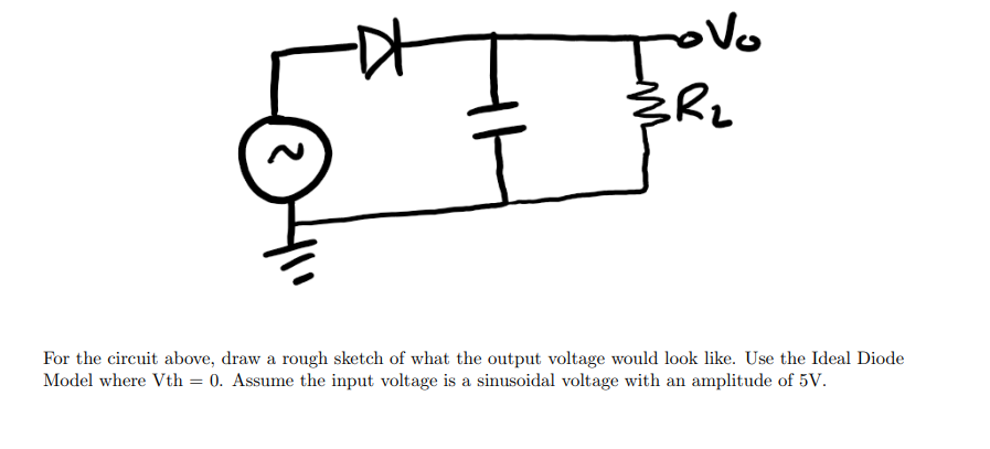 Solved For the circuit above, draw a rough sketch of what | Chegg.com