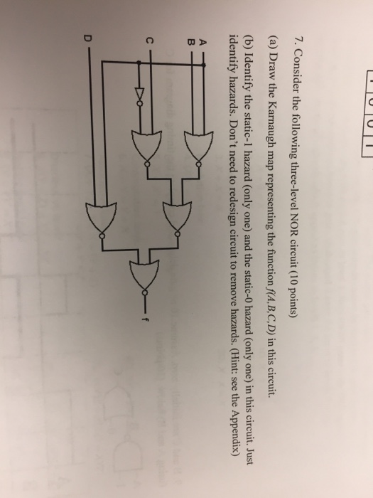 Solved Consider the following three-level NOR circuit Draw | Chegg.com