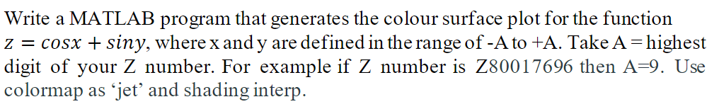 Solved Write a MATLAB program that generates the colour | Chegg.com