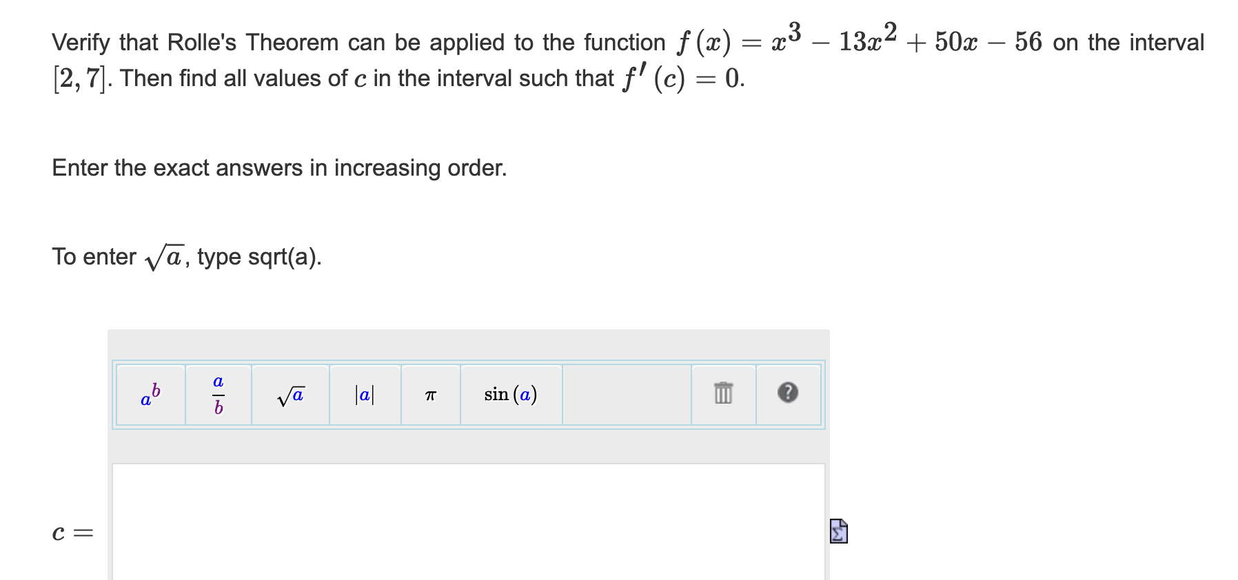 Solved Verify that Rolle's Theorem can be applied to the | Chegg.com