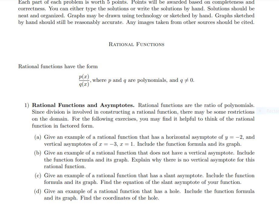 Solved Each part of each problem is worth 5 points. Points | Chegg.com