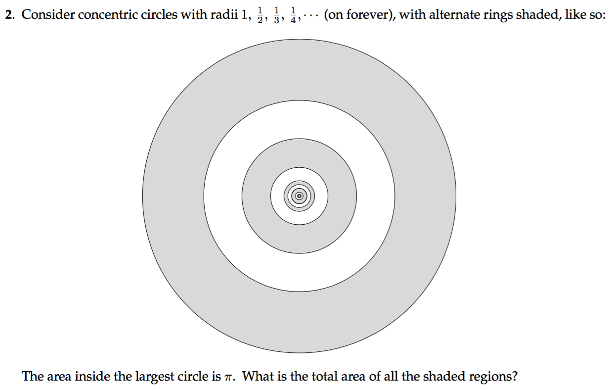 Solved 2. Consider concentric circles with radii 1, 1, 1, | Chegg.com