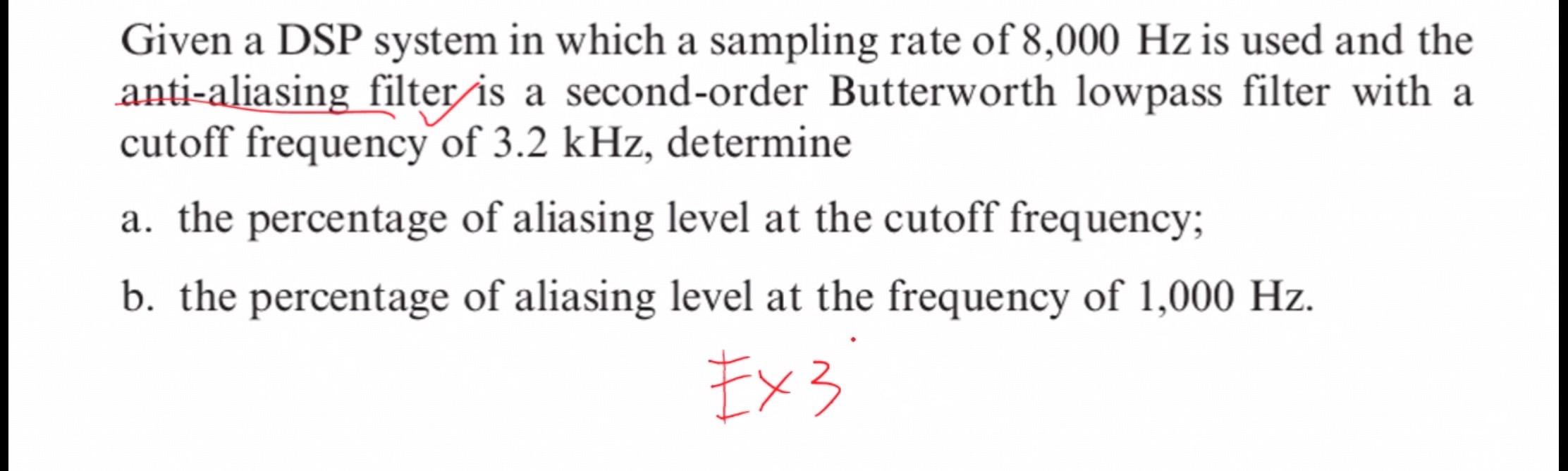 Solved Given a DSP system in which a sampling rate of 8,000 | Chegg.com