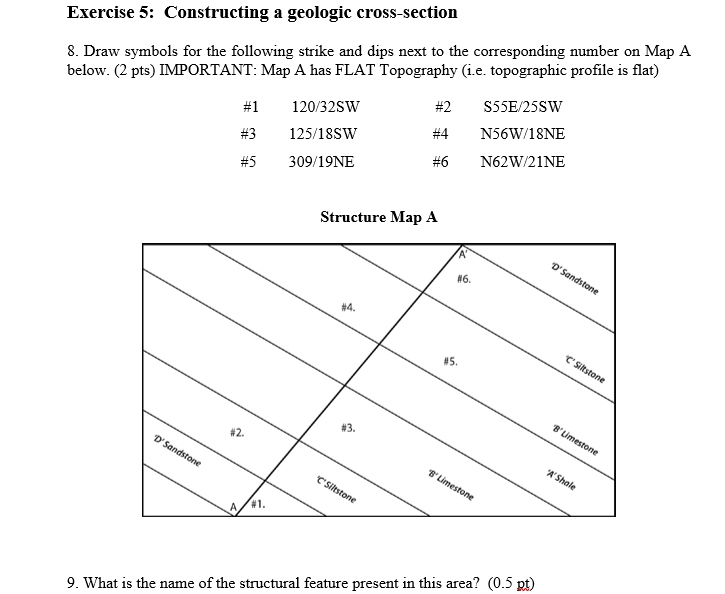 Solved Exercise 5: Constructing a geologic cross-section 8. | Chegg.com