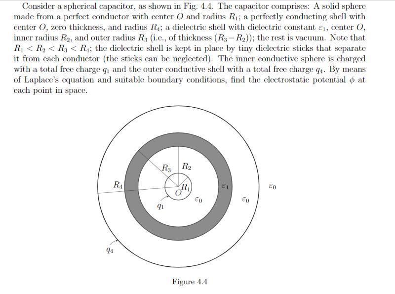 Solved Consider a spherical capacitor, as shown in Fig. 4.4. | Chegg.com