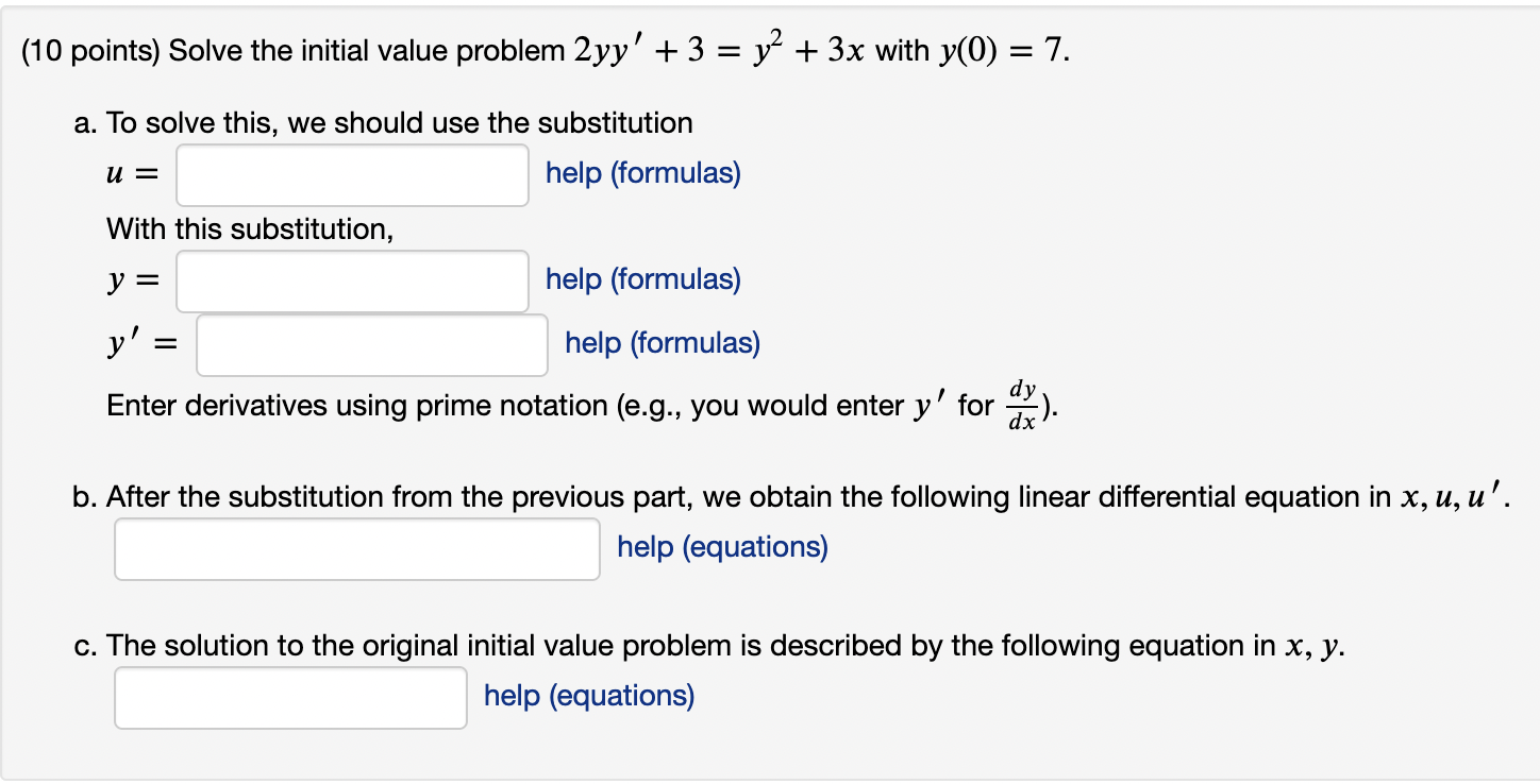 Solved 0 points) Solve the initial value problem | Chegg.com