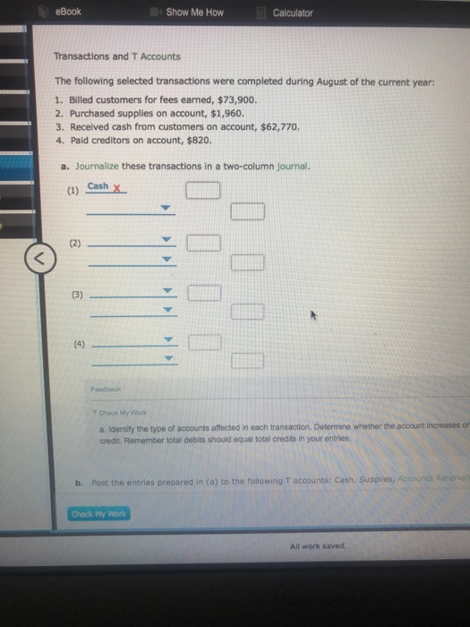 Solved eBook Show Me How Calculator Transactions and T | Chegg.com