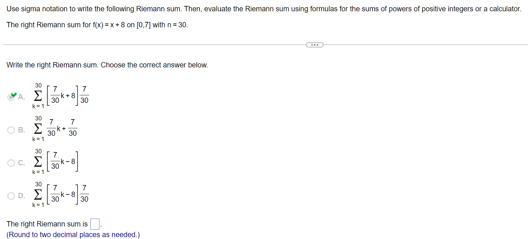 Solved Use sigma notation to write the following Riemann | Chegg.com
