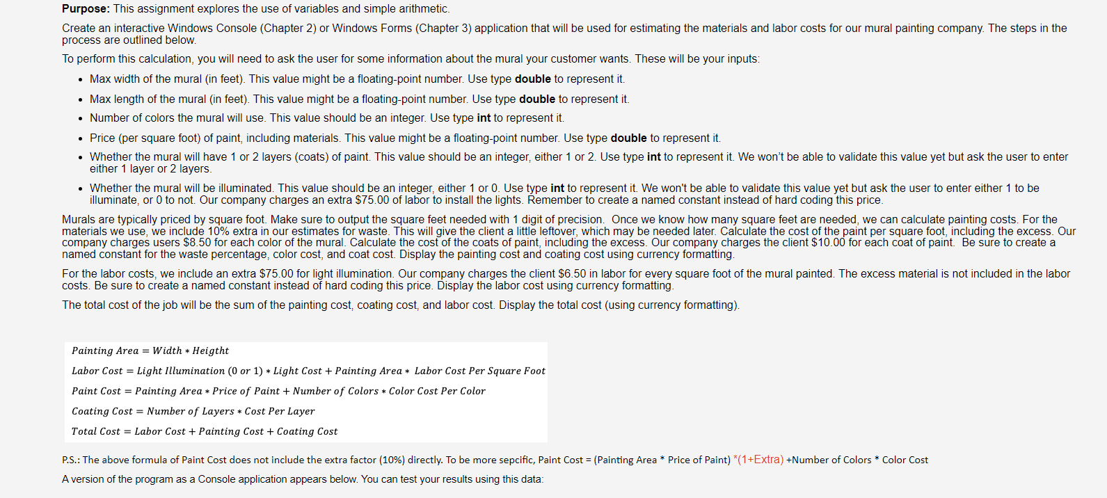 Solved Create an interactive Windows Console (Chapter 2) or | Chegg.com