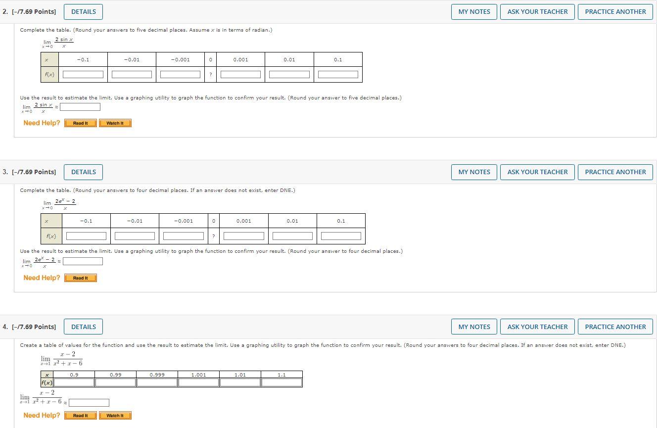 Solved Complete the table. (Round your answers to five | Chegg.com