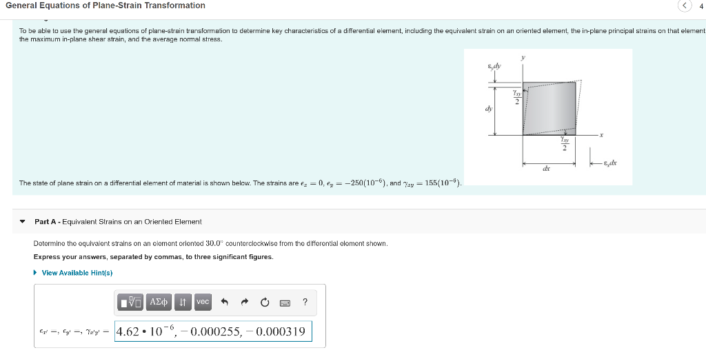 Solved General Equations of Plane-Strain Transformation To | Chegg.com