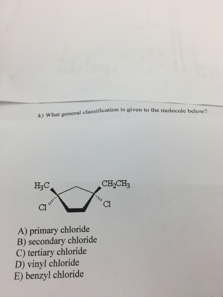 Solved classification is given to the molecule below? k) | Chegg.com