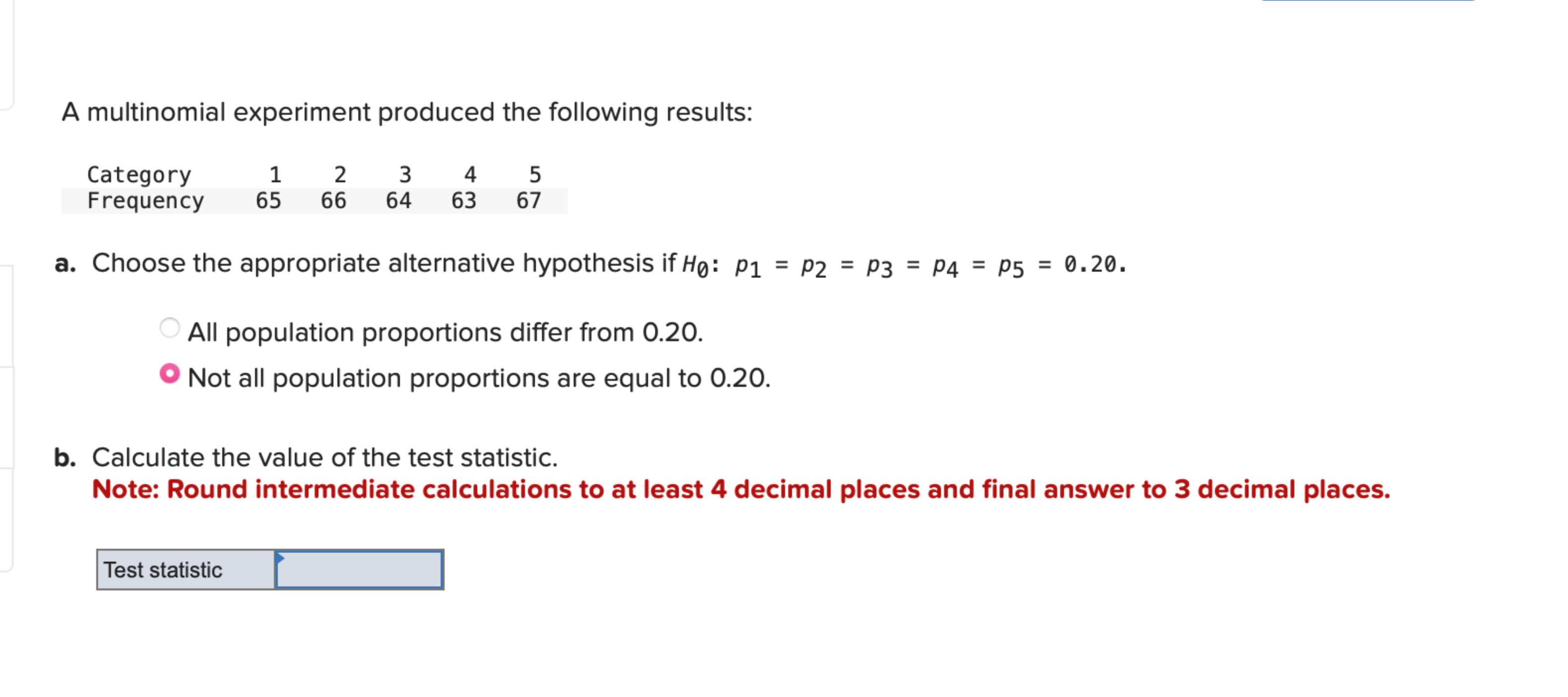 Solved A multinomial experiment produced the following | Chegg.com