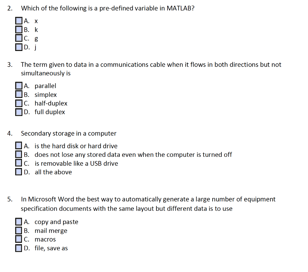 Solved 2. Which of the following is a pre-defined variable | Chegg.com