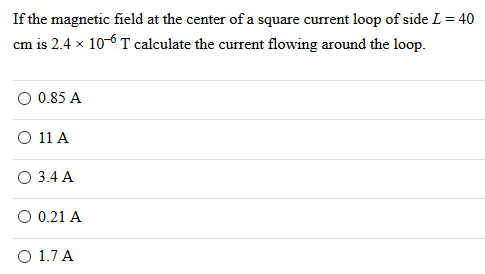 Solved If the magnetic field at the center of a square | Chegg.com