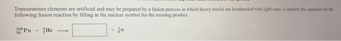 Transuranium Elements Examples