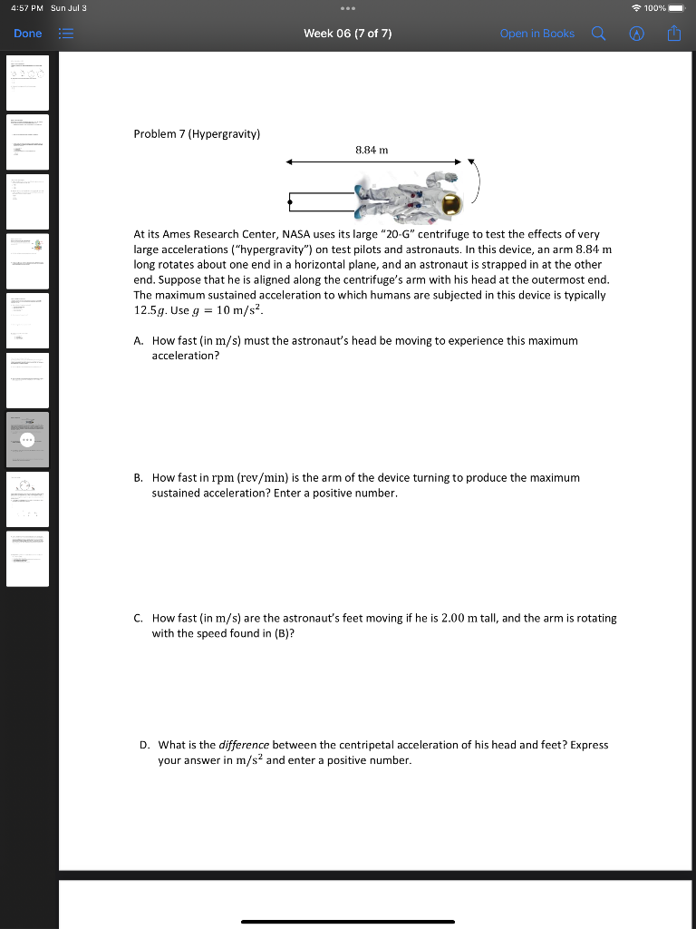 Solved 4:57 PM Sun Jul 3 Done $ Problem 7 (Hypergravity) | Chegg.com