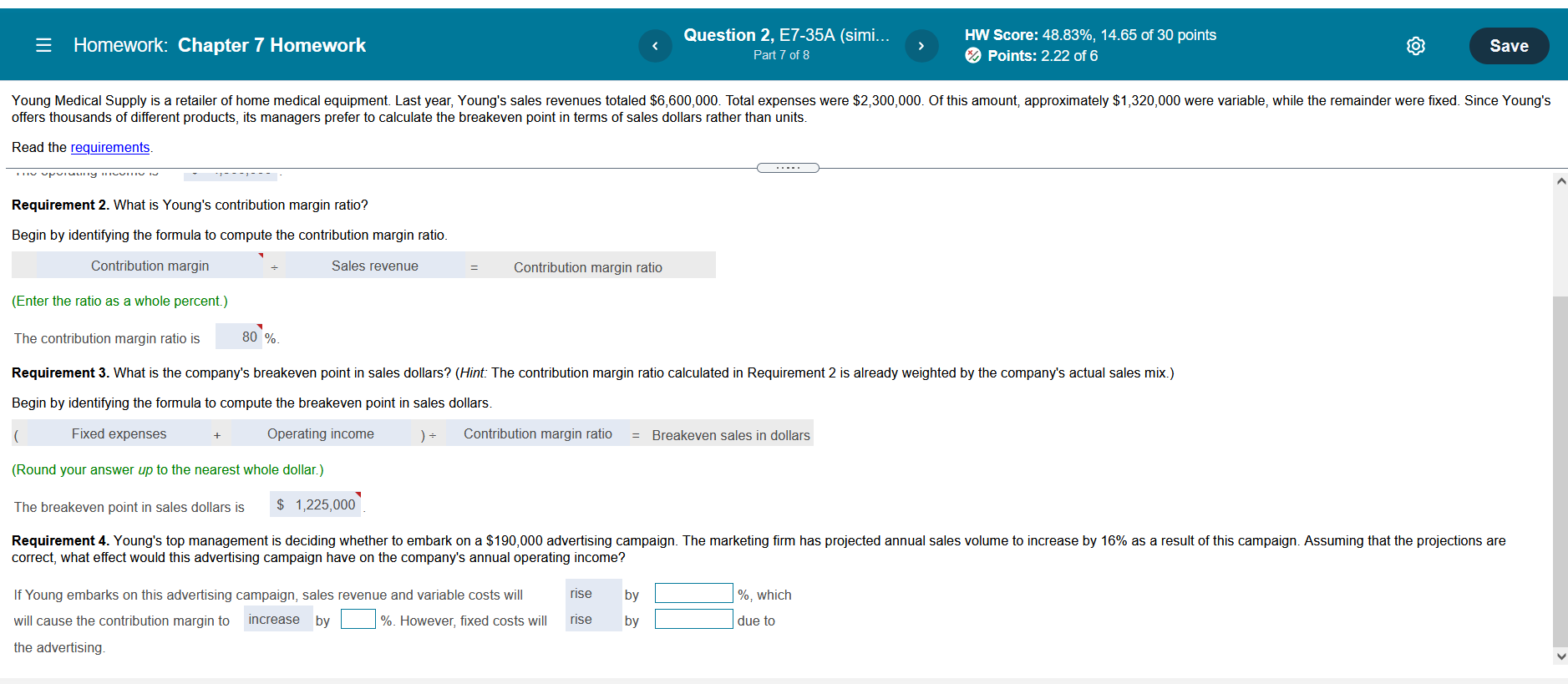 Solved Homework Chapter 7 Homework Question 2 E7 35a