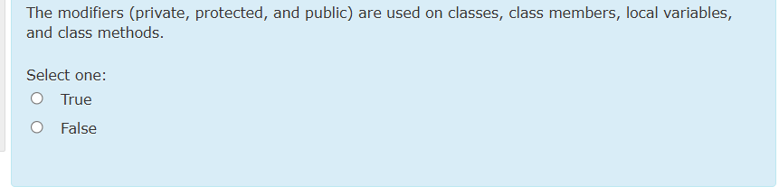 Solved The modifiers (private, ﻿protected, and public) ﻿are | Chegg.com