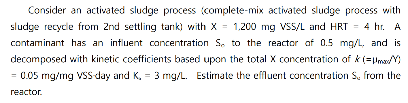 Solved Consider an activated sludge process (complete-mix | Chegg.com Solved Consider an activated sludge process (complete-mix | Chegg.com