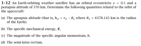 1-12 An Earth-orbiting weather satellite has an | Chegg.com