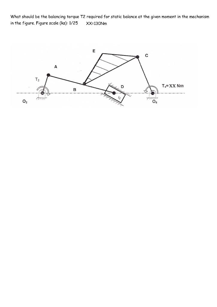What should be the balancing torque T2 required for | Chegg.com