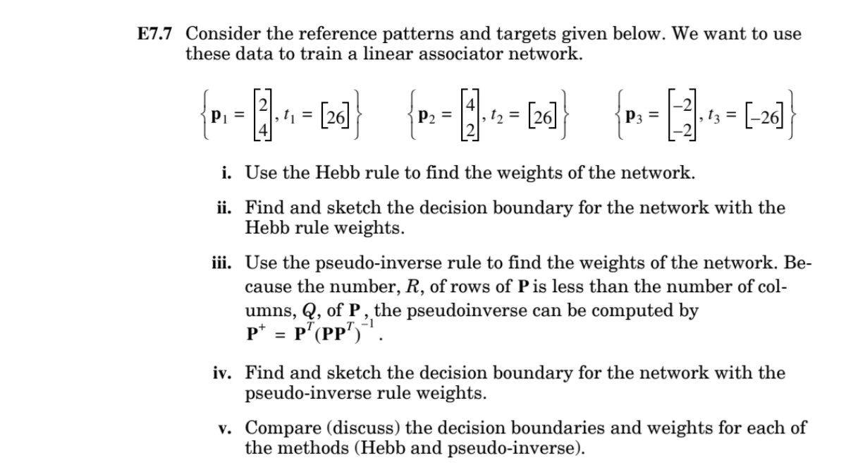 Solved .7 Consider the reference patterns and targets given | Chegg.com