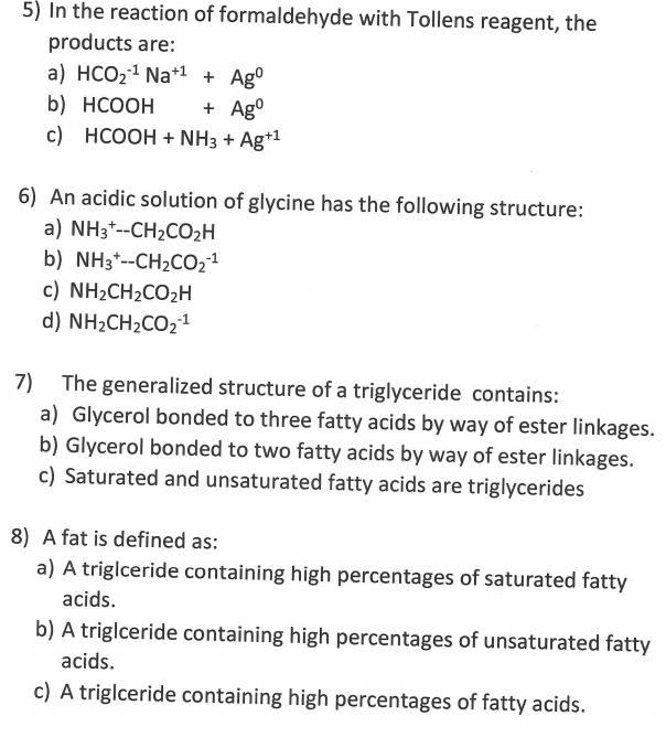 Solved 5) In the reaction of formaldehyde with Tollens | Chegg.com