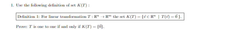 Solved 1. Use the following definition of set K(T) : | Chegg.com