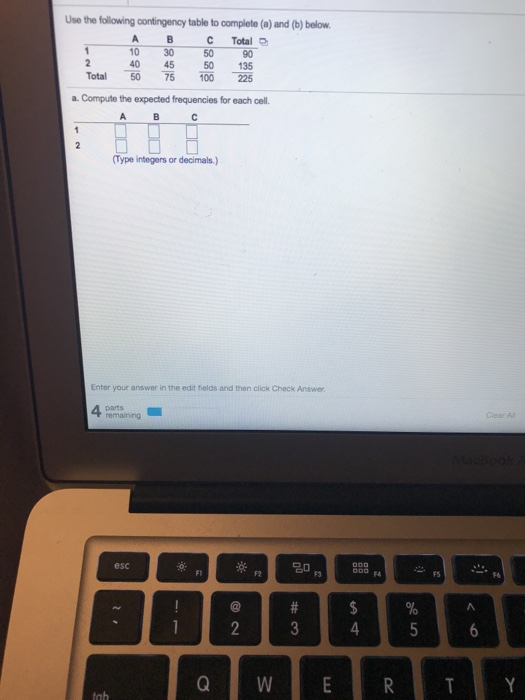 Solved Use the following contingency table to complete (a) | Chegg.com