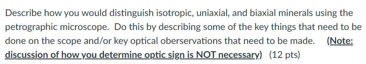 Solved Describe how you would distinguish isotropic, | Chegg.com