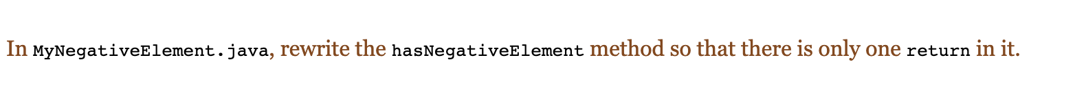 Solved public class NegativeElement \{ public static void | Chegg.com