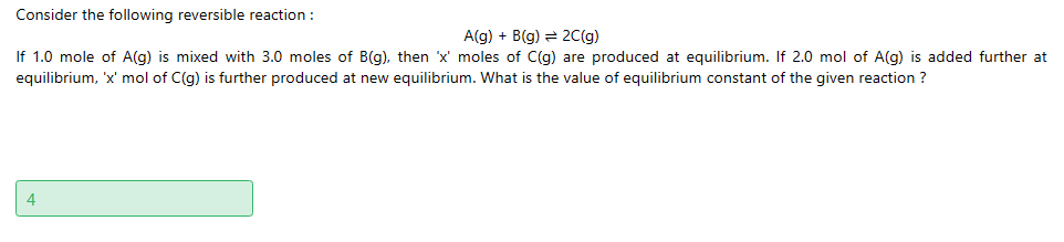 Solved Consider the following reversible reaction | Chegg.com