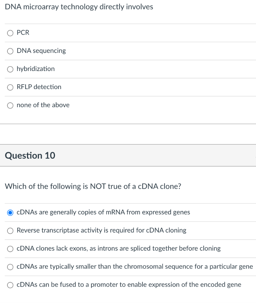 Solved DNA microarray technology directly involves PCR DNA | Chegg.com
