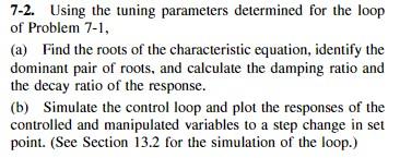 7-2. Using the tuning parameters determined for the | Chegg.com