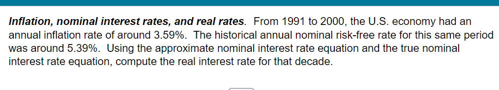 Solved Inflation, nominal interest rates, and real rates. | Chegg.com