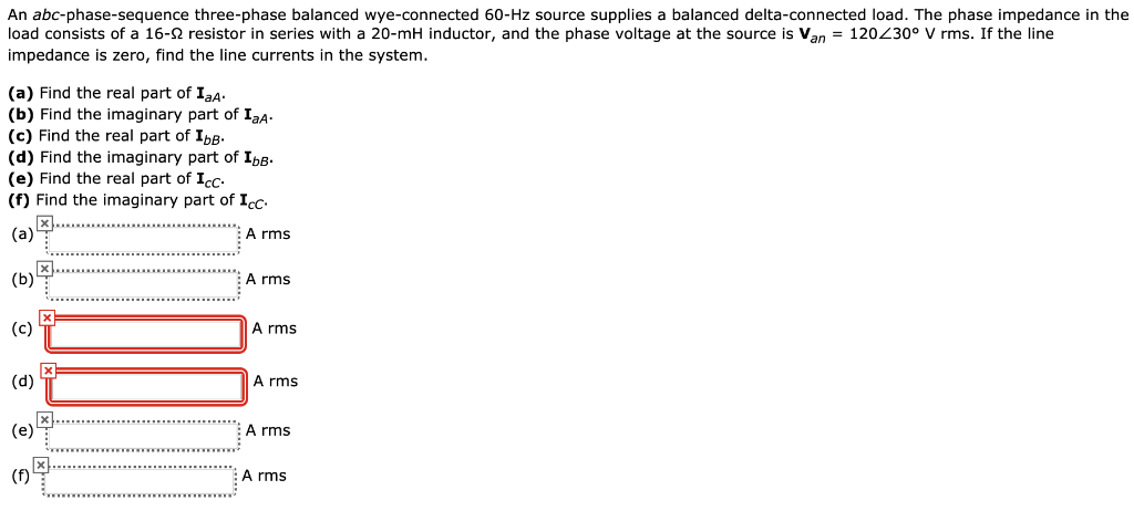 Solved An abc-phase-sequence three-phase balanced | Chegg.com