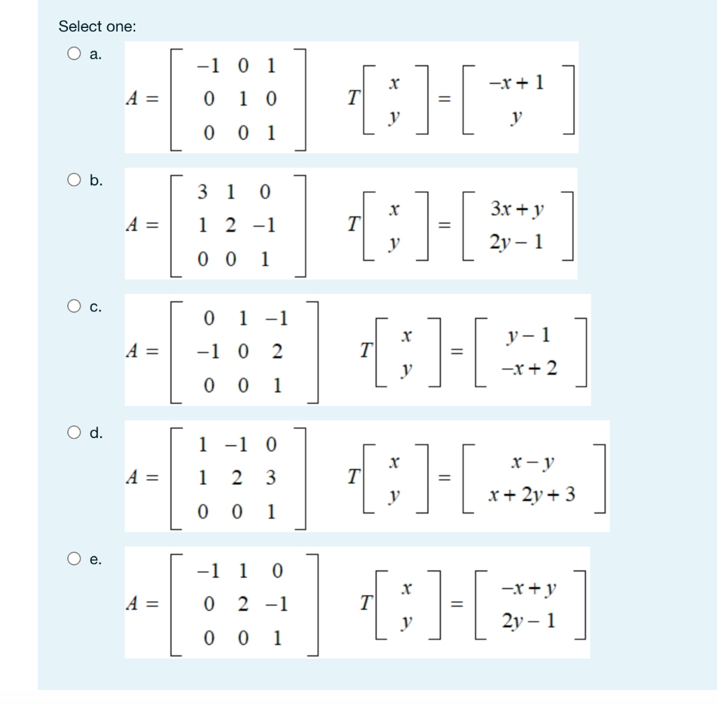 Solved Use homogeneous coordinates to find a 3 x 3 matrix A | Chegg.com