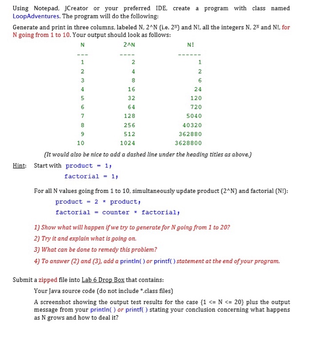 Solved Using Notepad, JCreator or your preferred IDE, create | Chegg.com