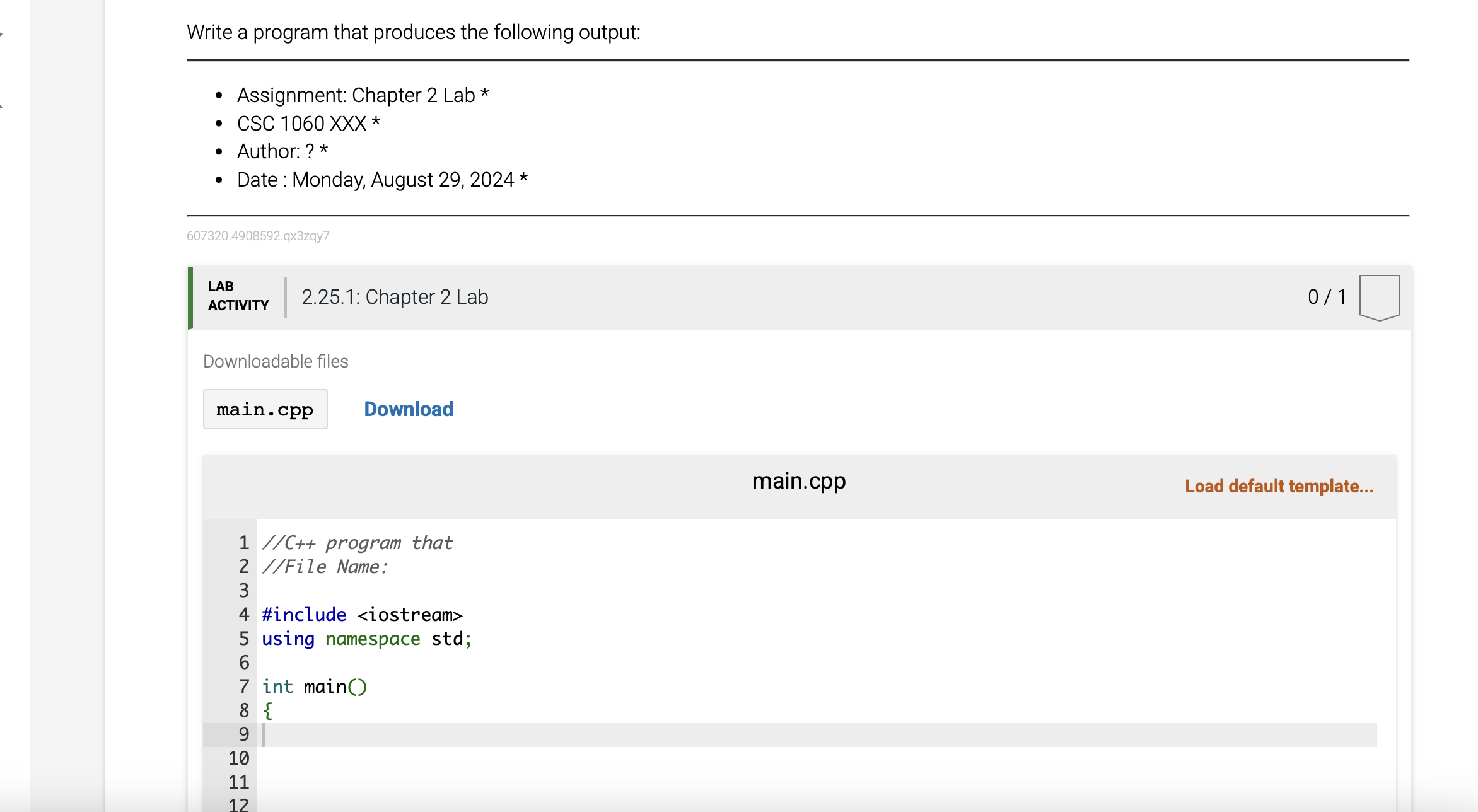 Solved Write a program that produces the following | Chegg.com