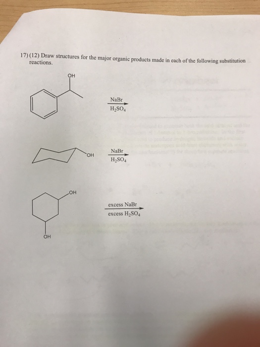 Solved Draw structures for the major organic products made | Chegg.com