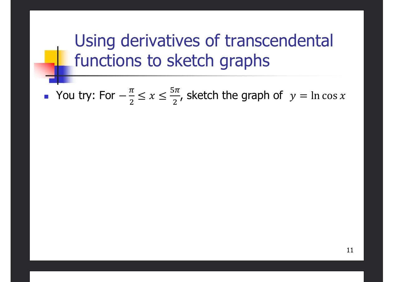 Solved Using derivatives of transcendental functions to | Chegg.com