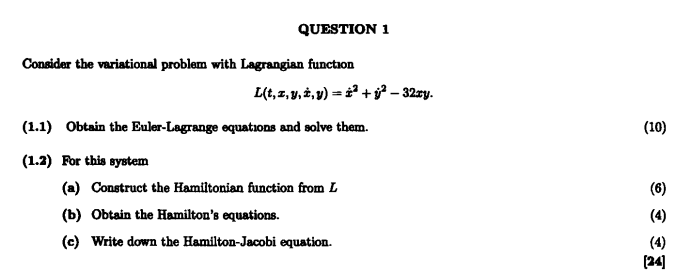 Solved QUESTION 1 Consider the variational problem with | Chegg.com