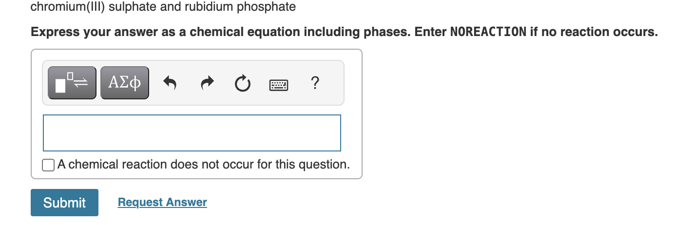 Solved WRITE THE MOLECULAR EQUATIONchromium(III) ﻿sulphate | Chegg.com