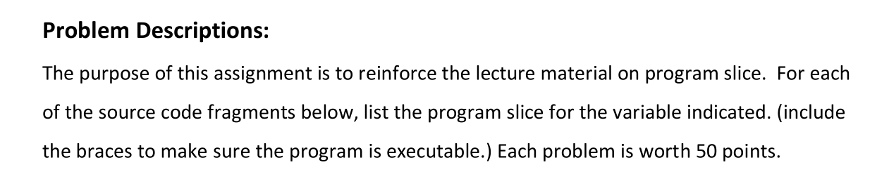 Solved Problem Descriptions: The purpose of this assignment | Chegg.com