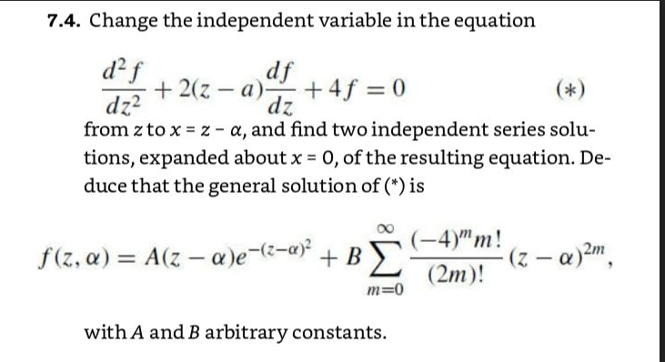 Solved 7.4. Change the independent variable in the equation | Chegg.com
