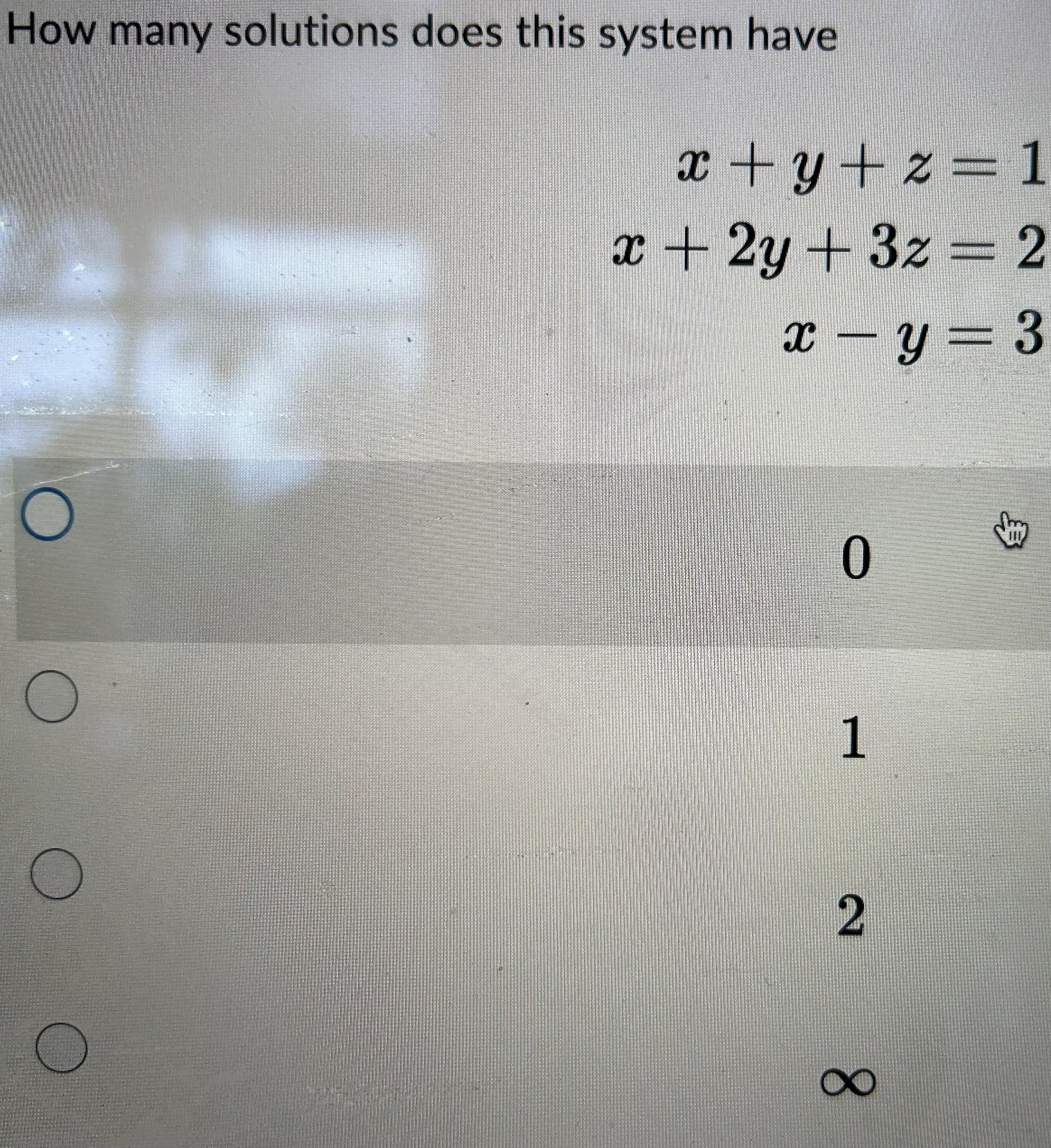 Solved How many solutions does this system have | Chegg.com